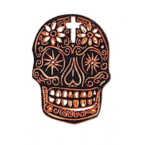 Day of the Dead Skull Gold Metallic & Black Fusing Enamel Decal | eBay