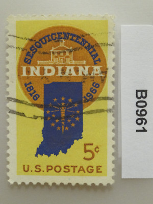 USA Stamp Indiana Sesquicentennial 5 Cents United States Postage | eBay