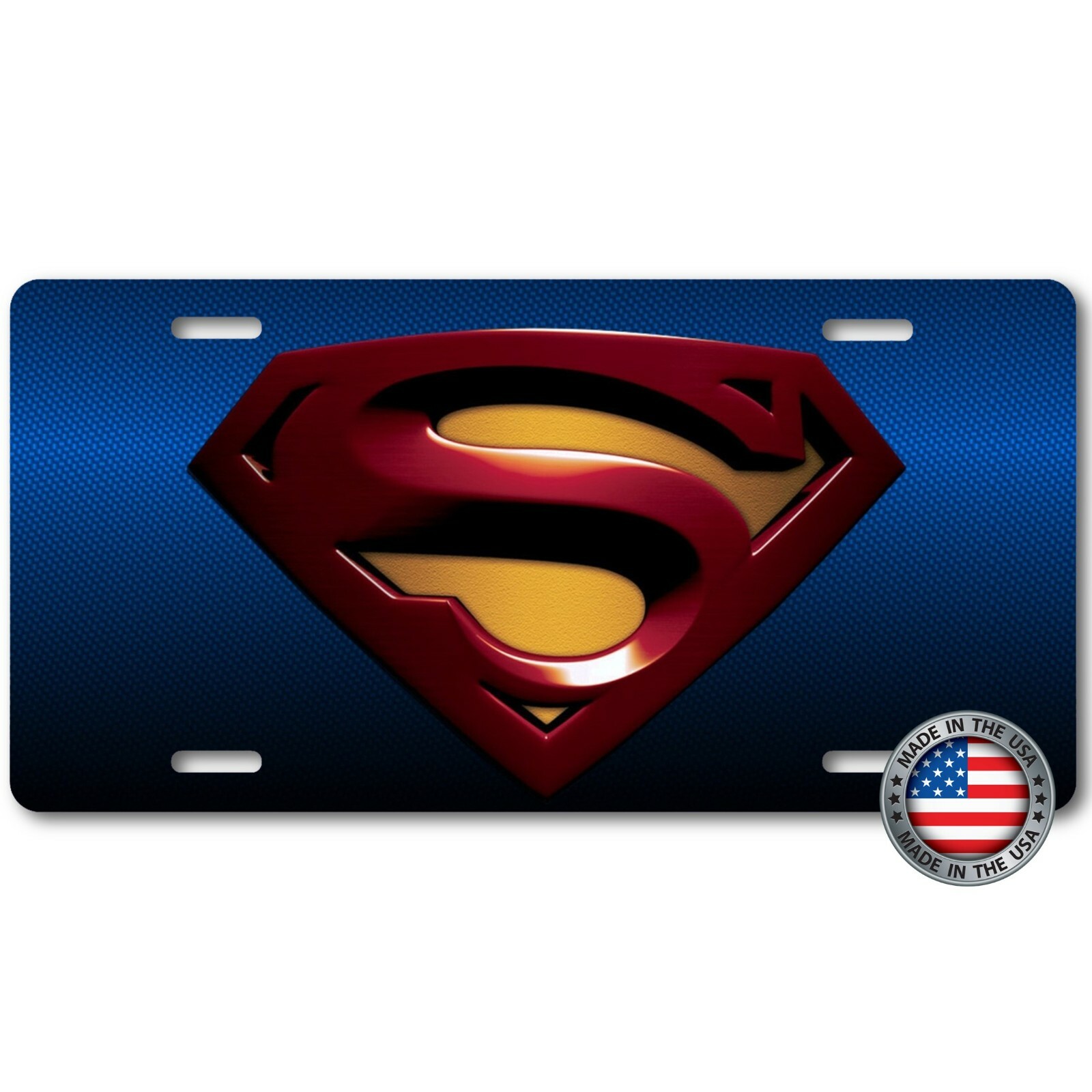Superman Inspired Art Blue Cool Aluminum Novelty Auto Car License Plate ...