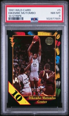 1991 Wild Card DIKEMBE MUTOMBO Collegiate HOF Rookie 10 STRIPE Total ...
