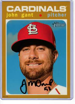 John Gant 2020 Topps Heritage 5x7 Gold #187 /10 Cardinals | eBay
