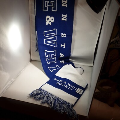Penn State Blue & White Society Reversible Winter Scarf with Fringe | eBay