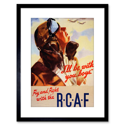 Vintage Ad War WWI WW2 Canada Rcaf Pilot Fight Fly Framed Print 9x7 ...