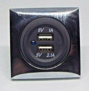 Caravan Motorhome Berker Double USB 12v Socket in Chrome frame Swift ...
