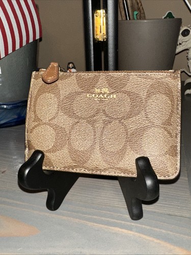 Coach Signature C Logo Brown Keychain Coin Purse | eBay