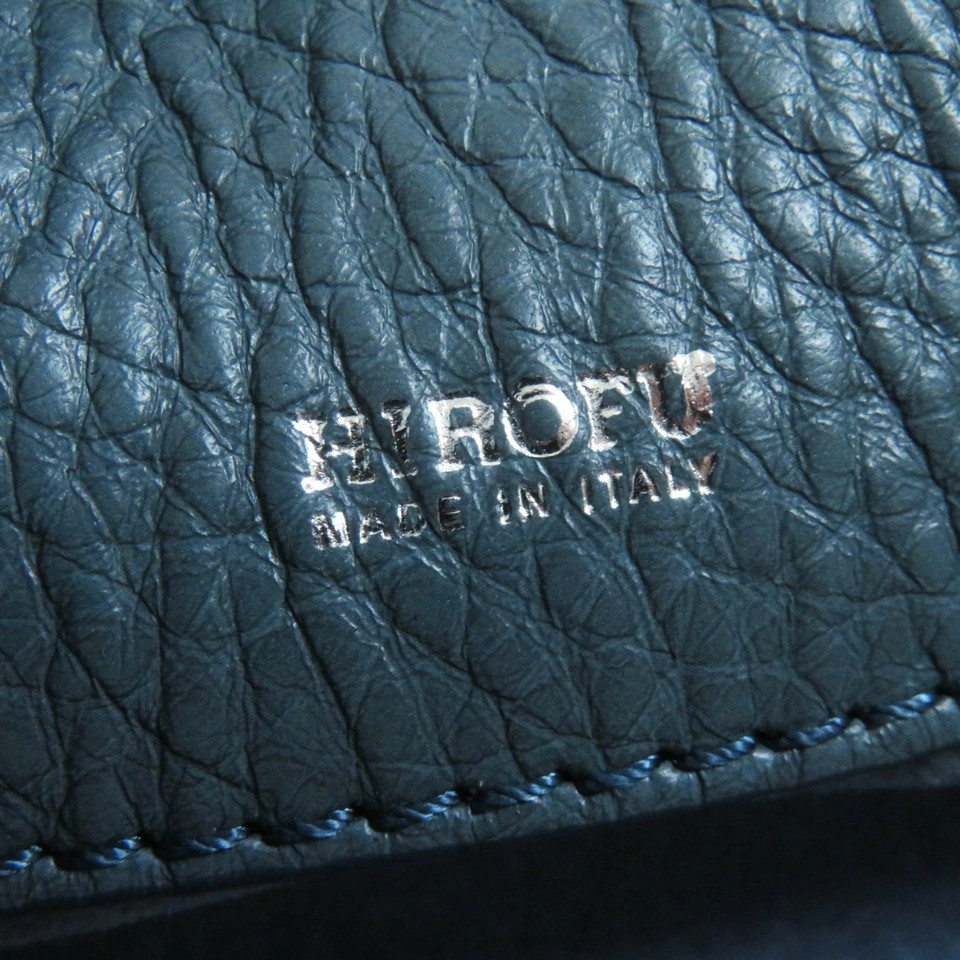 HIROFU 15906L Ladies Shoulder Bag Lampo S Leather 2Way Hand Blue Italy ...