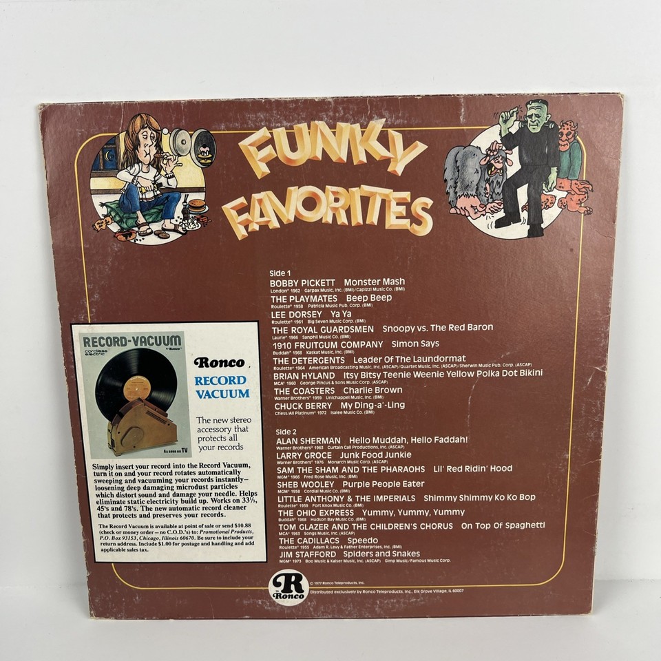 Ronco Funky Favorites Compilation 1977 12” Vinyl LP Record Stereo R ...
