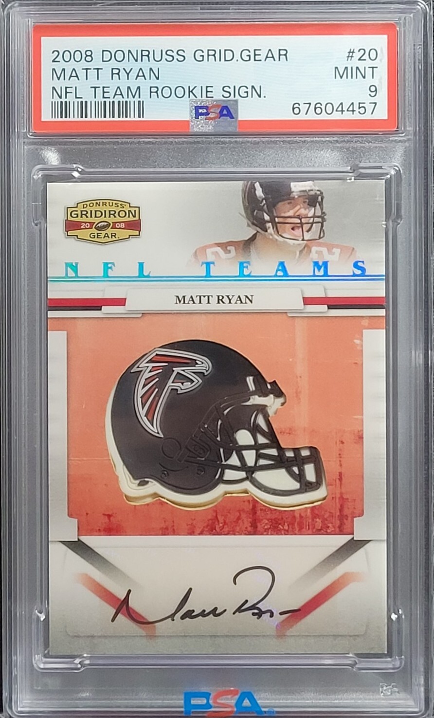 2008 Gridiron Gear #/30 Matt Ryan Autograph Auto Rookie Card RC PSA 9 ...
