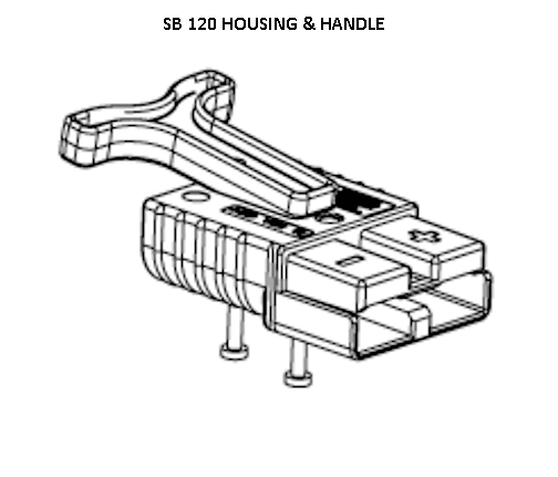 6802G2 Anderson Battery Connector SB120 Red 4 AWG Mating Pair & Handle ...