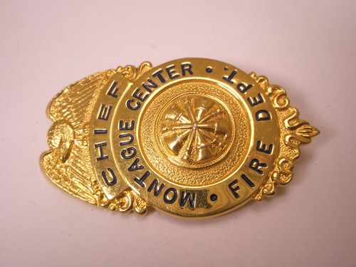 Montague Center Fire Chief Department Badge Pin i118 | eBay