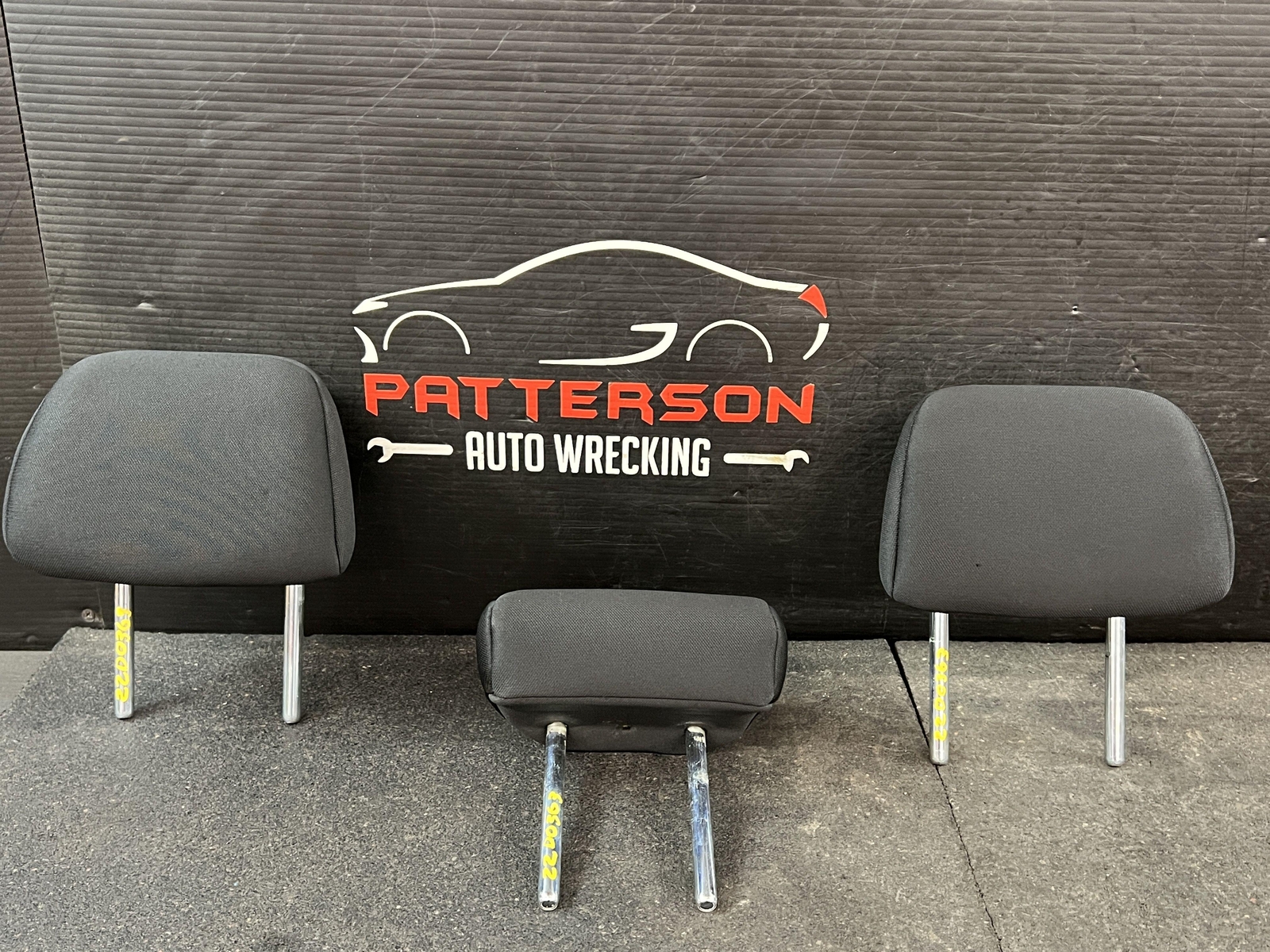 13-15 OUTLANDER SPORT REAR LEFT CENTER RIGHT SEAT HEADREST BLACK CLOTH ...