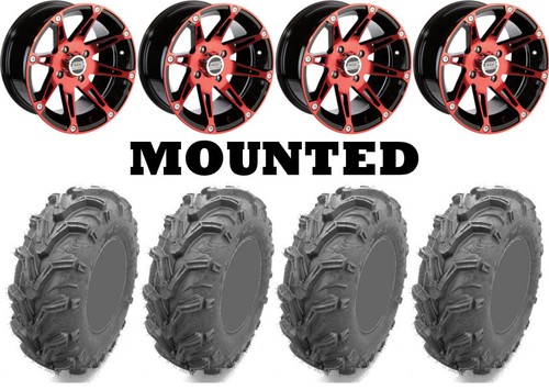 Kit 4 EFX MotoMax Tires 27x12-14 on Moose 387X Red Wheels CAN | eBay
