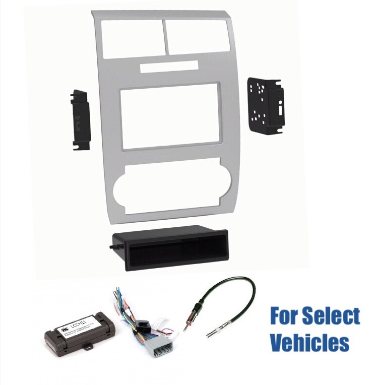 Silver Car Stereo Dash Kit Combo for 2005 2006 2007 Dodge Charger ...