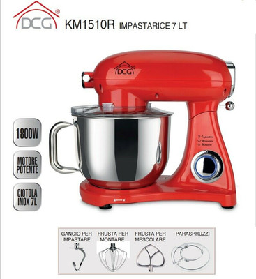 Impastatrice planetaria Dcg KM 1510R impastatore Rosso 1800w 7 lt mshop ...
