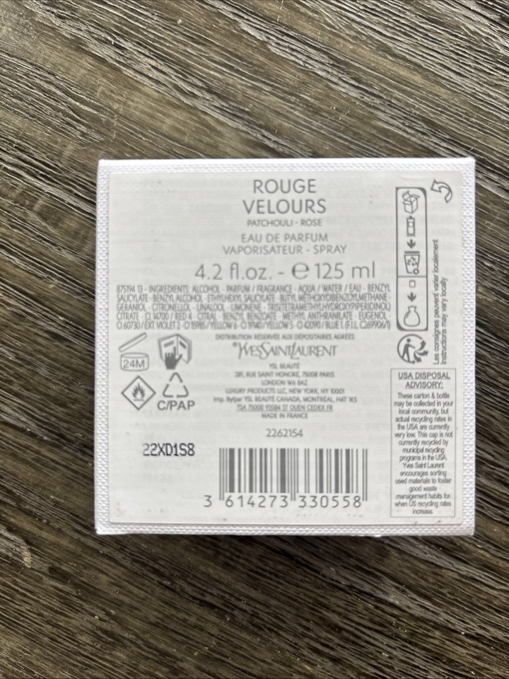 Yves Saint Laurent YSL Rouge Velours Eau De Parfum 125ml | eBay UK