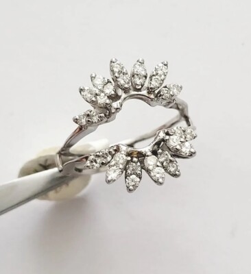 Vintage Solid 14K White Gold DIAMOND Enhancer Double Guard Ring $2,250 ...