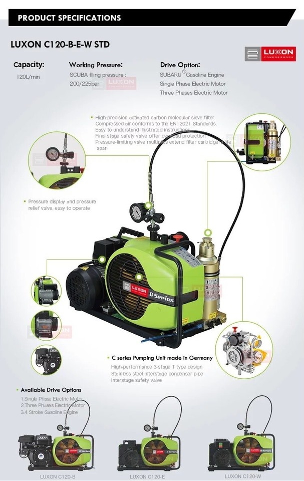 NEW 110V - 3.5cfm Luxon SCUBA Compressor | eBay