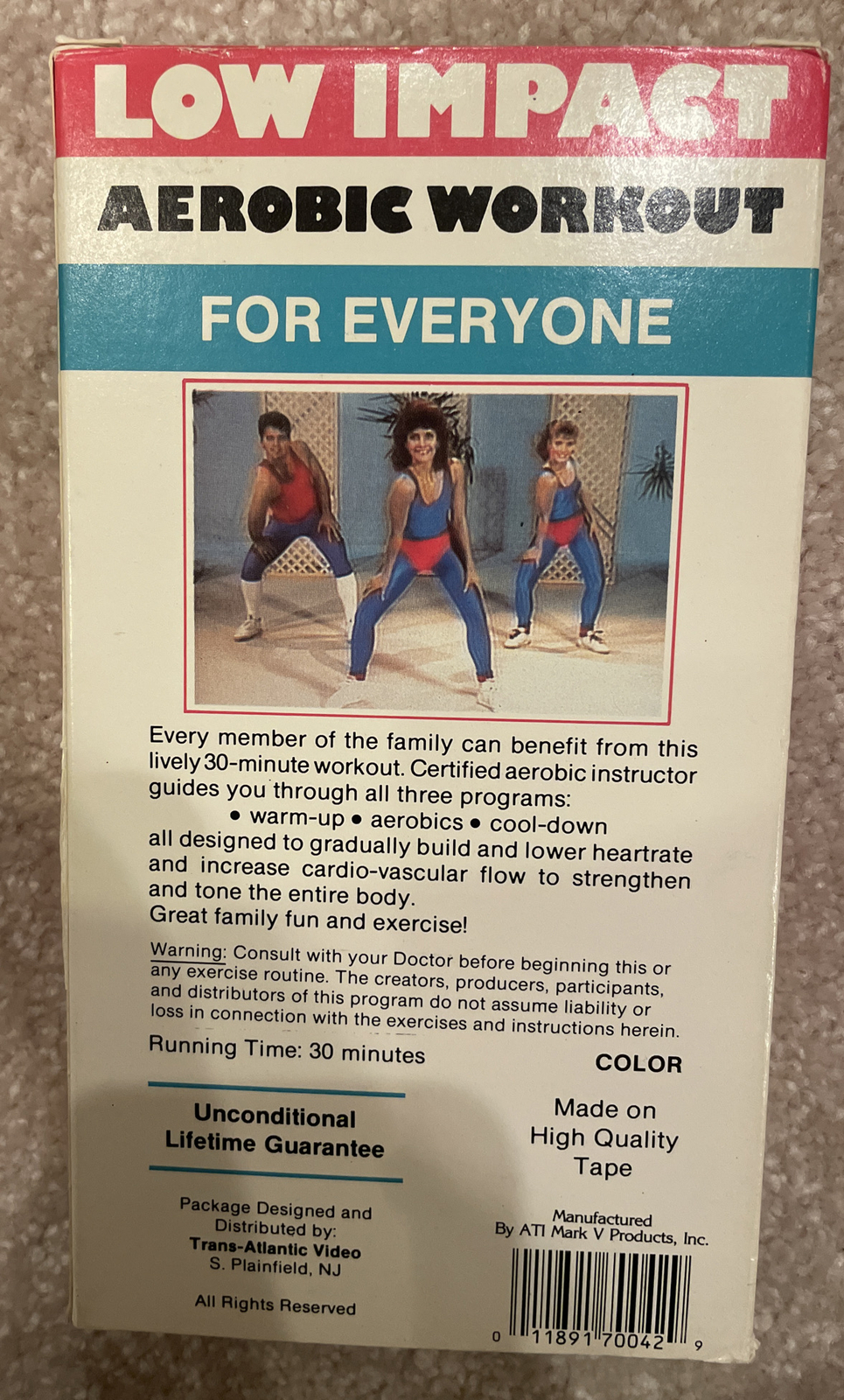 Low Impact Aerobic Workout For Everyone VHS Video Tape 1987 30 Minute ...