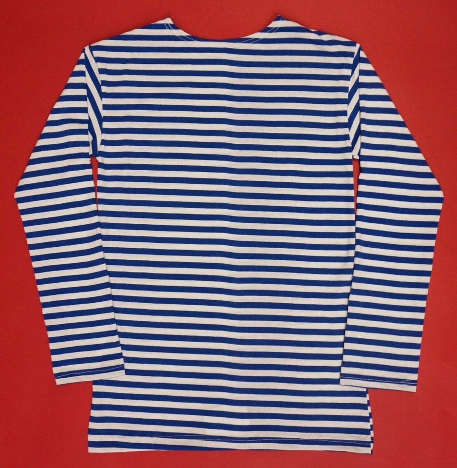 Soviet Russian Airborne Style TELNYASHKA Light Blue Striped SHIRT ...