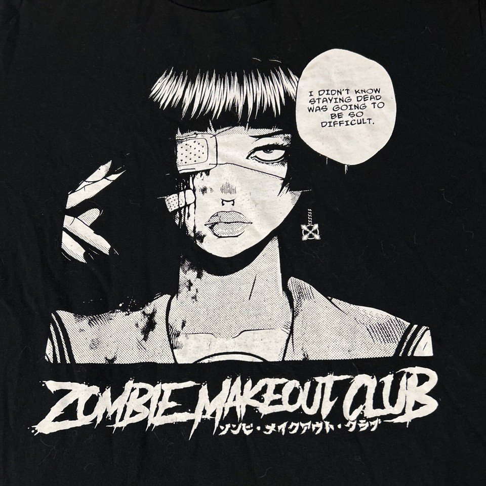 Zombie Makeout Club Staying Dead Layered WHITE/BLACK T-Shirt LARGE | eBay