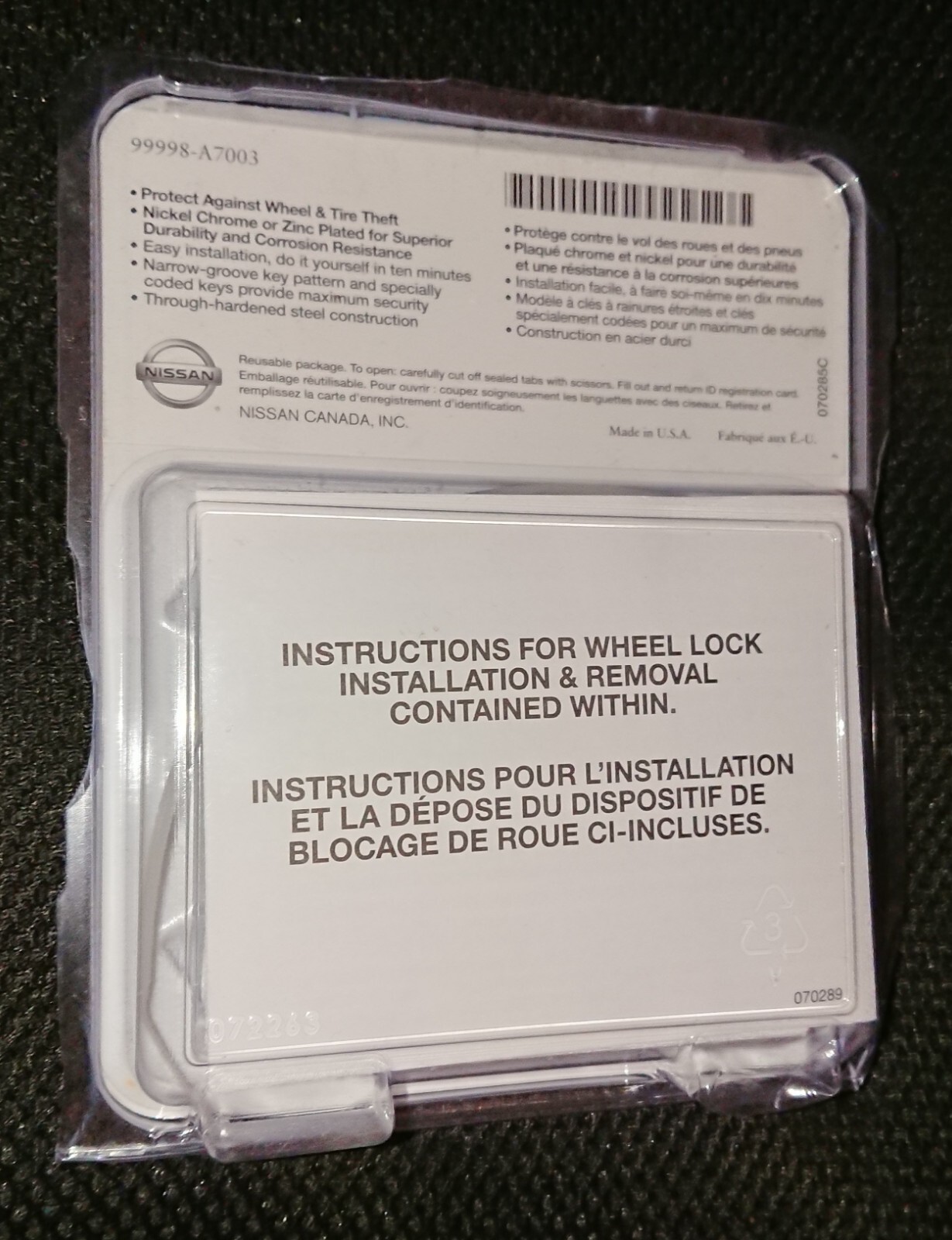 LOW Nissan Genuine Parts Wheel Locks Set - Lock Nuts for 99998-A7003 ...