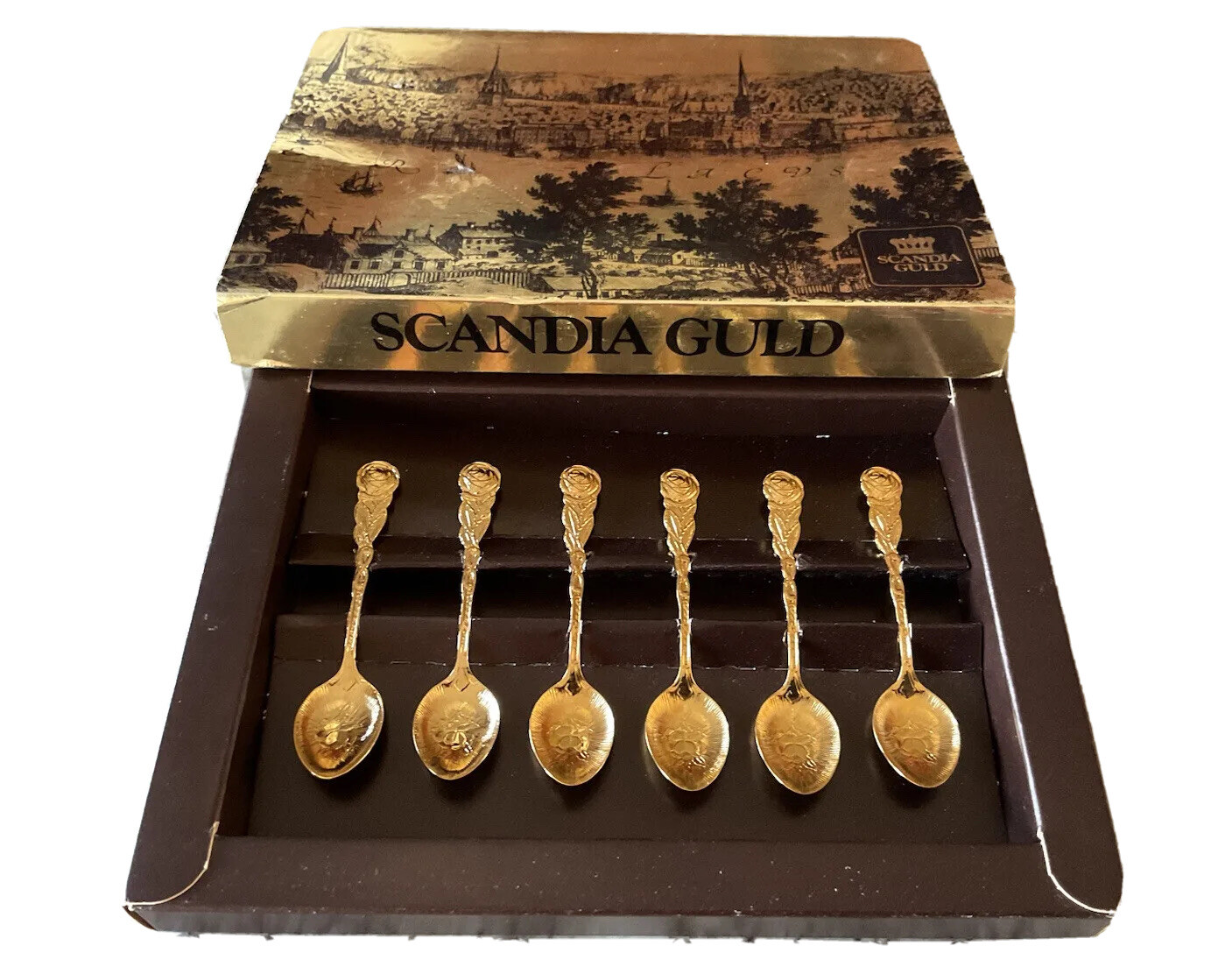 Scandia Guld - Gold Plated Spoon Set of 6 Never Used made in Sweden | eBay