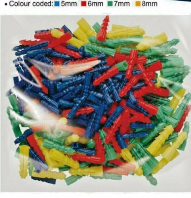 Wall Plug Set 150 Assorted Universal 5mm 6mm 7mm 8mm Fixings Like ...