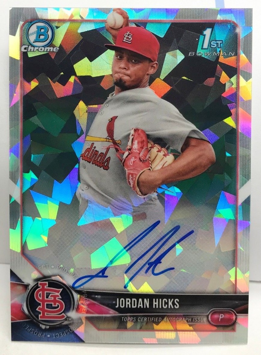 Jordan Hicks 2018 Bowman Chrome ATOMIC Refractor Autograph Auto #'d 84/ ...