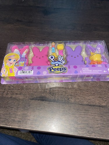 Polly Pocket x Easter PEEPS 6 Micro Dolls & 2 Playsets 6 Access. & 1 ...