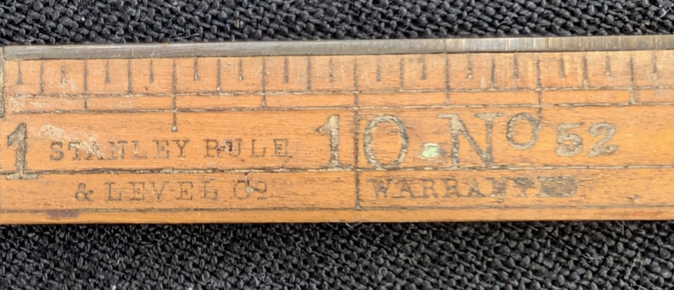 ANTIQUE VINTAGE STANLEY RULE & LEVEL CO. No. 52 BOXWOOD & BRASS 24 ...