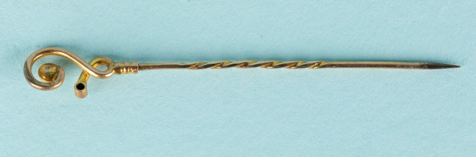 Antique 9CT Gold Stick Pin, Music Note (Stylized Treble Clef), Pearl ...