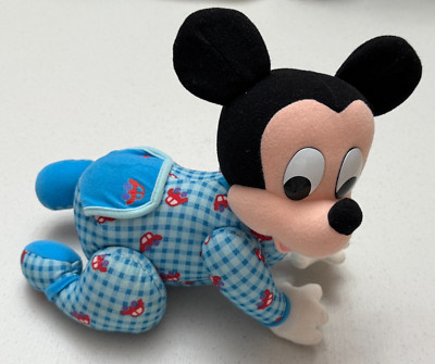 Disney Baby Mickey Mouse TOUCH & CRAWL Plush Toy 12” - VINTAGE - Tested ...