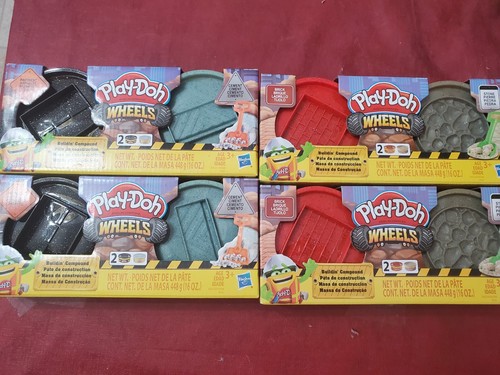 Lot Of 4 Hasbro Play-Doh Wheels Buildin' Compound Brick Stone Pavement ...