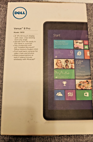 Boxed Dell Venue 8 Pro 5830 32GB 8" Windows 10 Tablet w/Keyboard, PSU ...