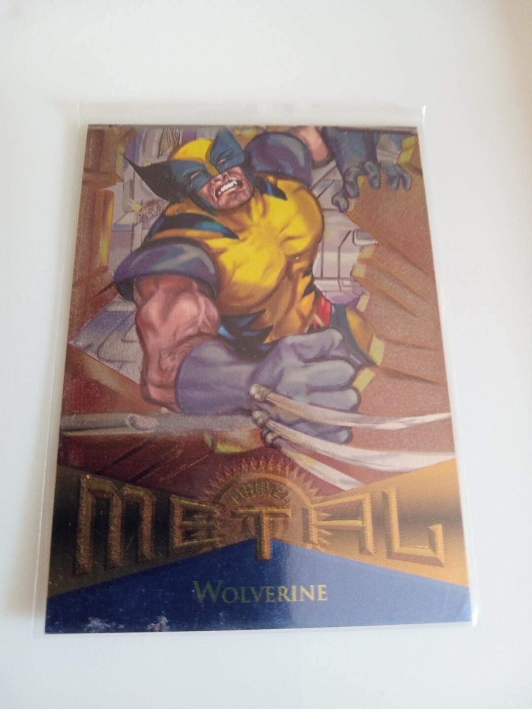 Wolverine - 1995 Fleer Marvel Metal Universe #125 Blue & Gold - Power ...