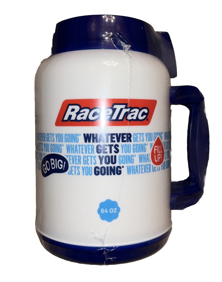 64 OZ Travel Mug With Lid RaceTrac Giant Thermo Plastic Mug Whirley ...