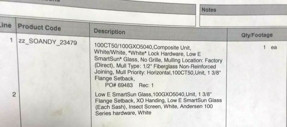Anderson 100 Series Slider Window, White 59.5" x 81.25" With 33" Half ...