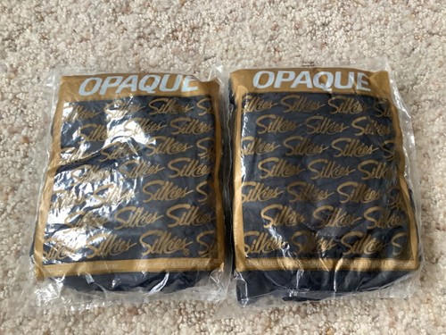 2 Pairs SILKIES Opaque PANTYHOSE Nylons SIZE Medium Dark Navy 050227 | eBay