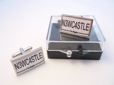 NEWCASTLE NUMBER PLATE STYLE BADGE MENS CUFFLINKS CUFF LINKS GIFT | eBay