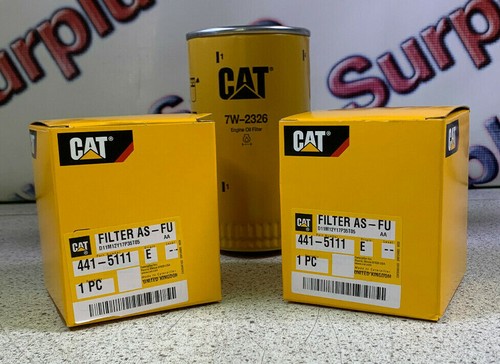2x CAT 441-511 Fuel/Water Separator w/ 1x CAT 7W-2326 Engine Oil Filter ...