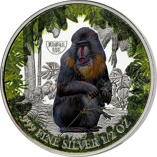 2021 Cameroon Mandrill Big Monkey Silver Color Coin Jungle African ...