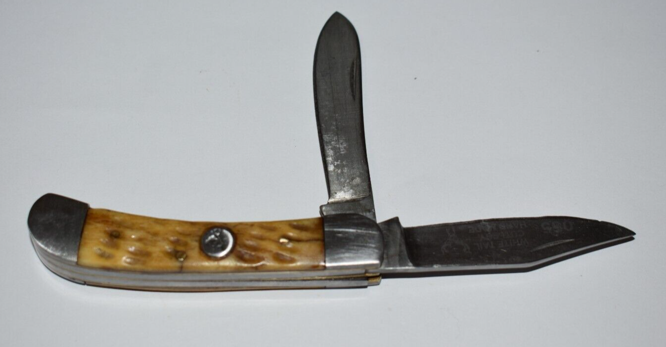 Vintage White Tail Cutlery Pakistan Handmade Stag Horn 055 Pocketknife ...