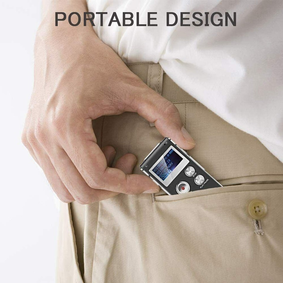 Lecture Digital Voice Recorder Dictaphone Audio MP3 Sound Mini Spy ...