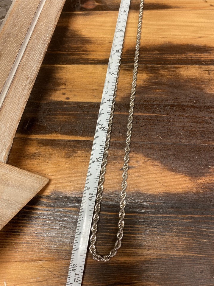 Sterling Silver - Rope Chain Link Necklace - 24g | eBay