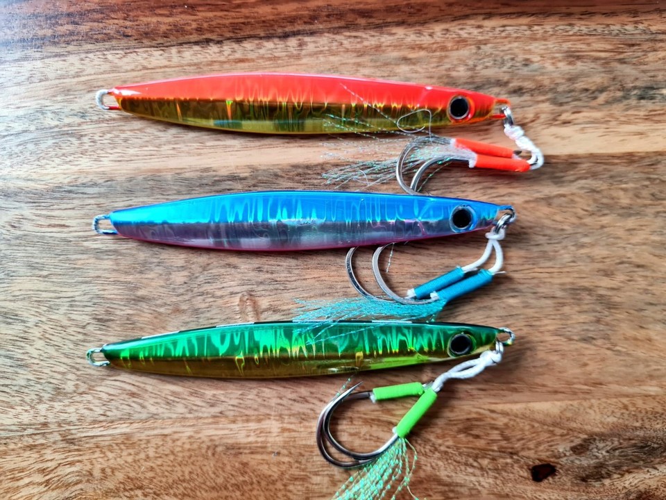 luminous sea fishing metal offshore jigging lure 40g-100g bass pollock ...