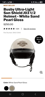 Small HARLEY DAVIDSON Busby Ultra-Light Sun Shield J03 1/2 Helmet | eBay
