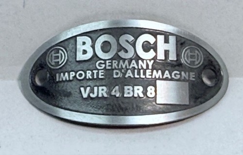 Bosch Distributor ID Tag plate, VJR 4 BR 8 | eBay
