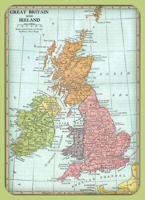 Vintage MAP of ENGLAND IRELAND SCOTLAND from 1938 - 5 x 7 inch Photo ...