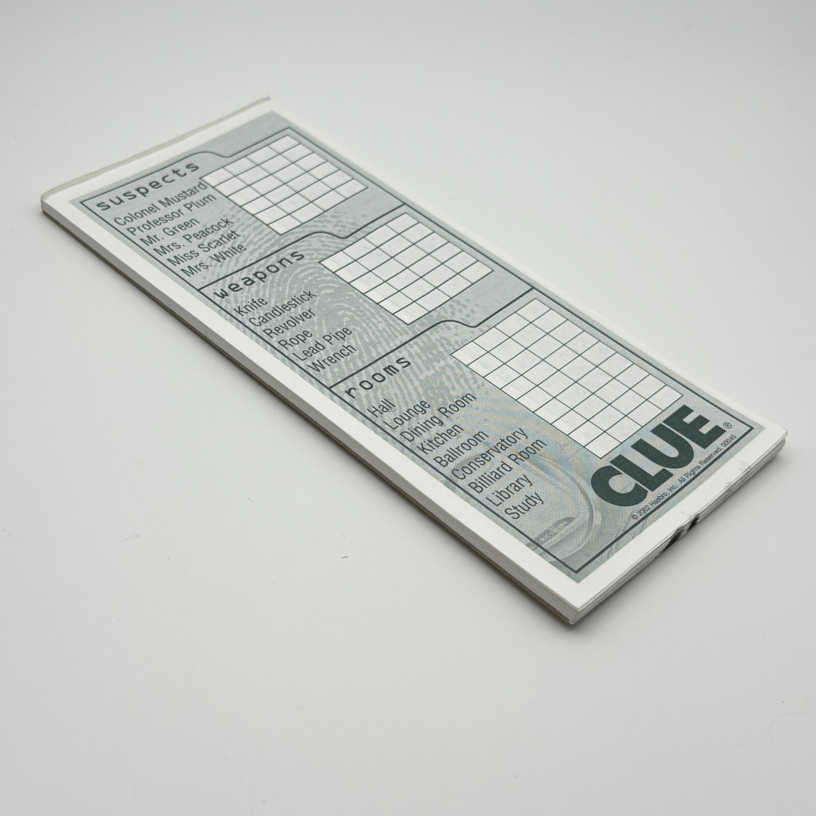 Clue Detective Notebook Pad 2002 Replacement Pieces Parts 2005 | eBay