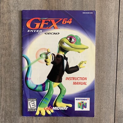Gex 64 Enter the Gecko (Nintendo 64 N64) Original Instruction Manual | eBay